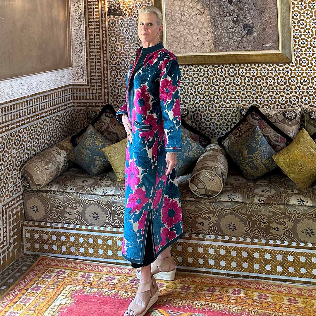MARRAKESH: FUSCHIA AND BLUE JACKET – Susanna Salk Style
